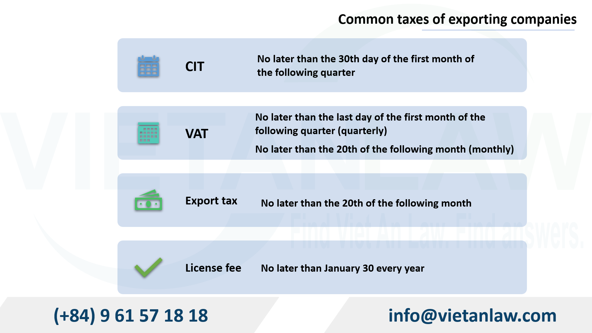Tax accounting services for export company in Vietnam - Viet An Law