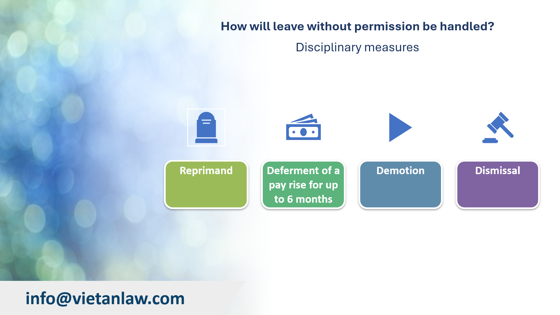 Employees take leave without permission regulation in Vietnam - Viet An Law
