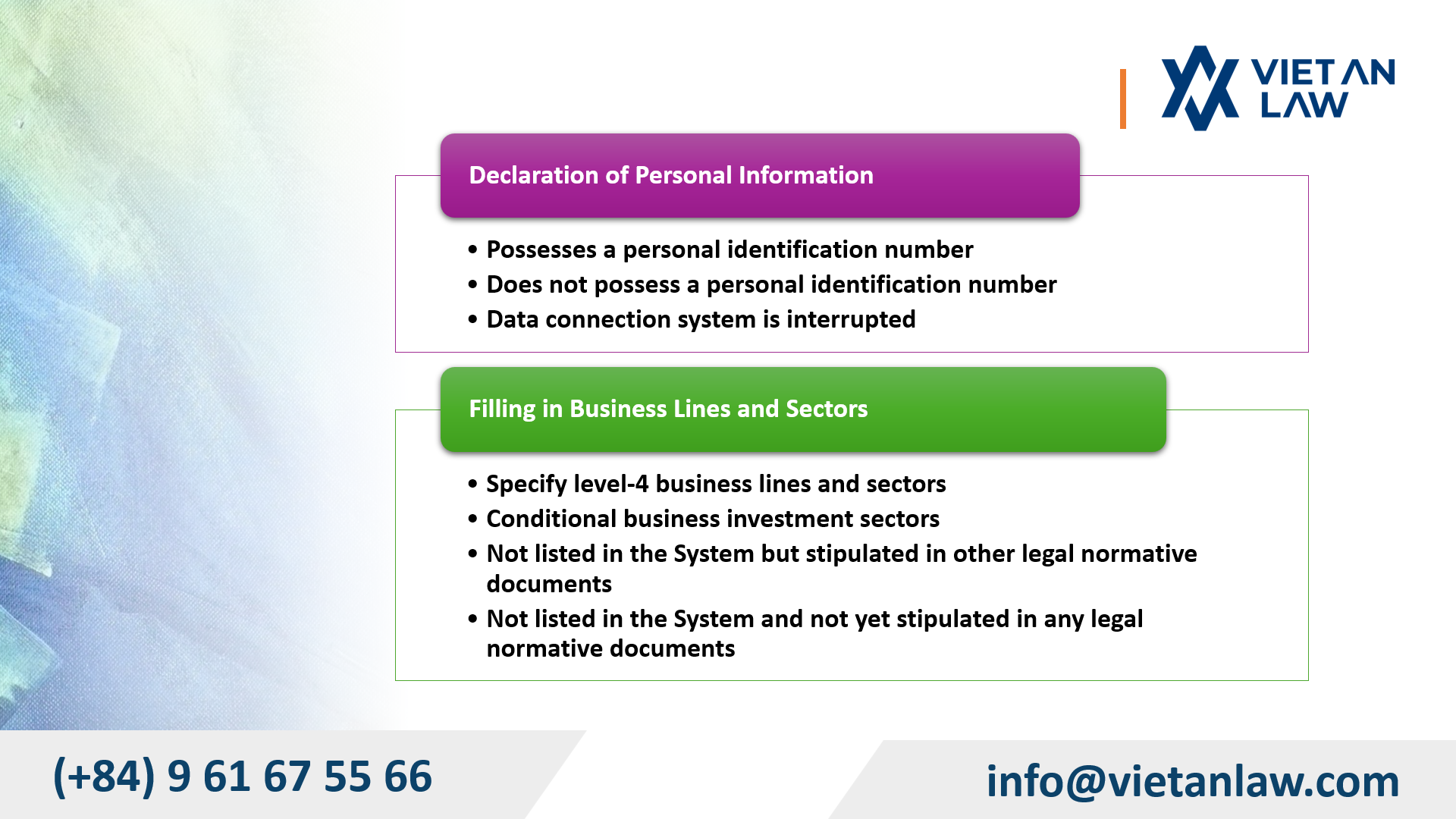 Private Enterprise Registration Form in Vietnam - Viet An Law